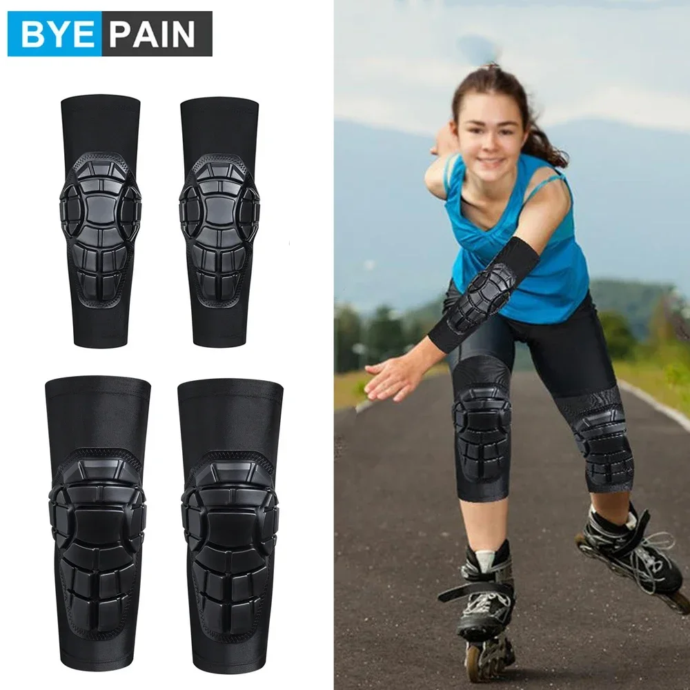 Youth-Children-Basketball-Knee-Sleeves-Elbow-Pads-Anti-Collision-Long ...