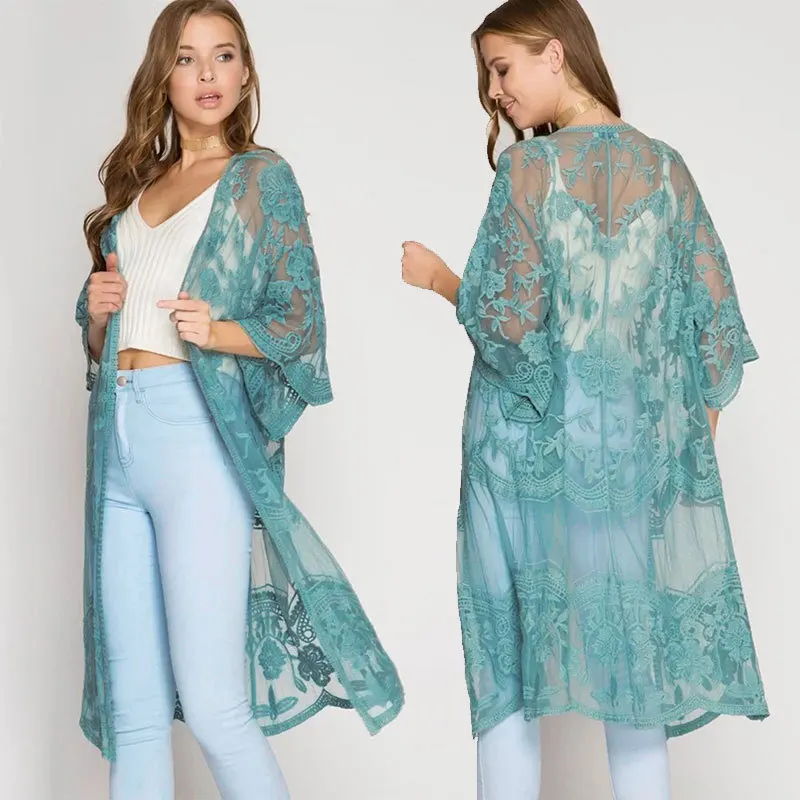 Women-s-Flowy-Bathing-Suit-Kimono-Cardigan-Lace-Crochet-Swimwear-Floral ...