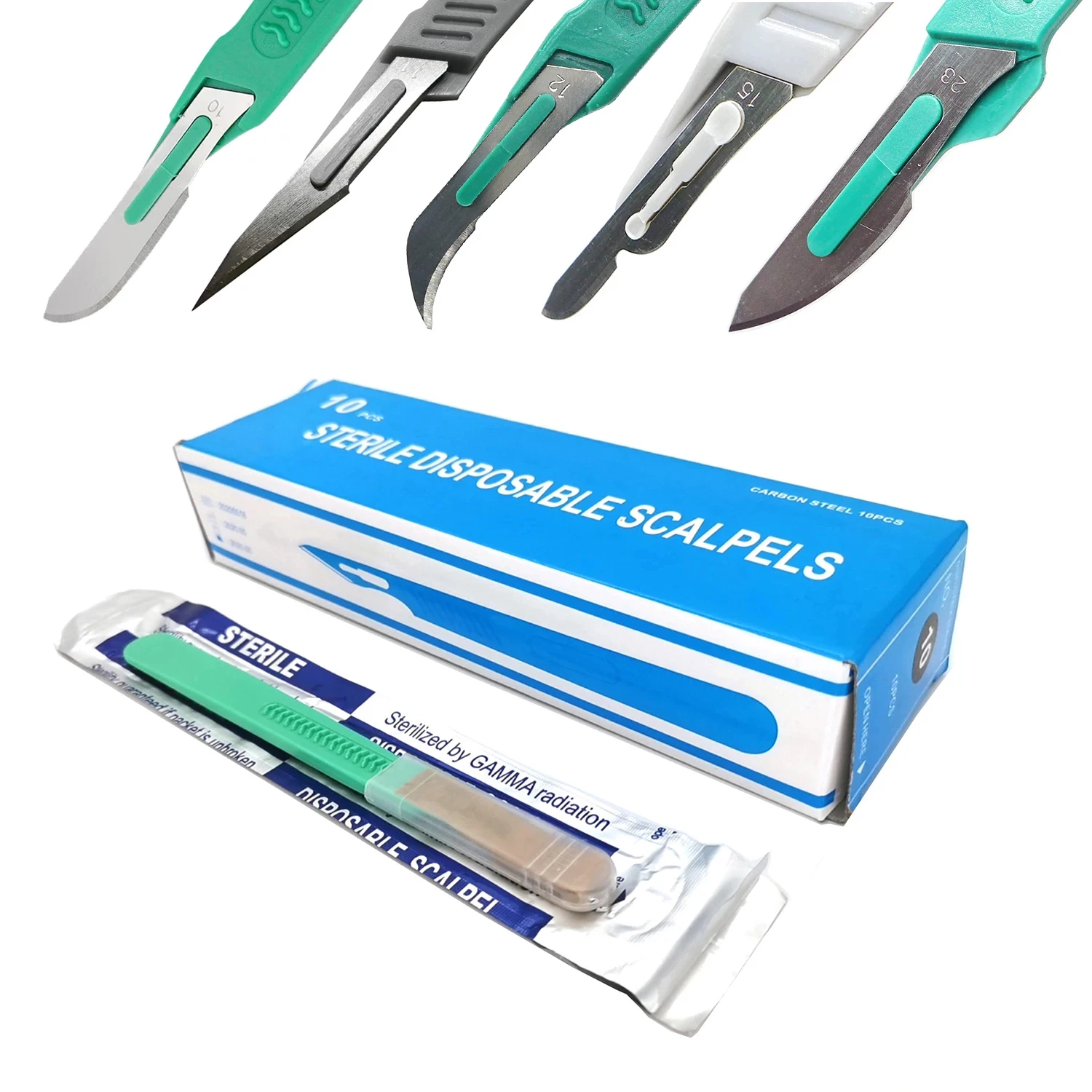 Aseptic-Disposable-10-Round-Head-10-Scalpels-11-Point-Scalpels-For ...
