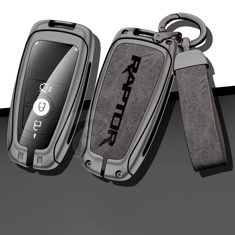 Zinc-Alloy-Leather-Car-Key-Cover-Case-Holder-Shell-for-Ford-Raptor ...