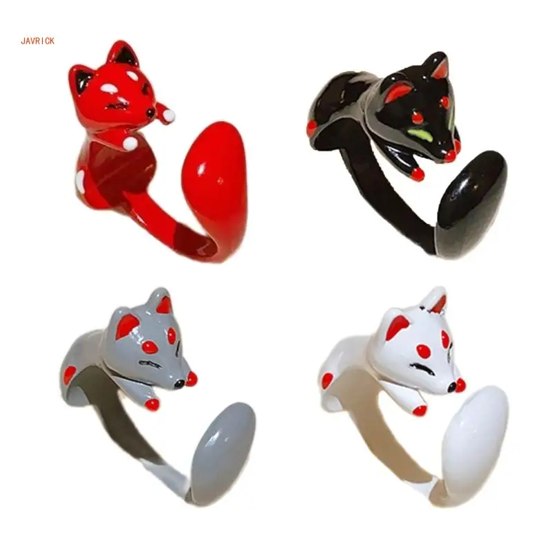 N1HE-Exquisite-Foxes-Opening-Rings-Charm-Animal-Rings-Finger-Jewelry ...