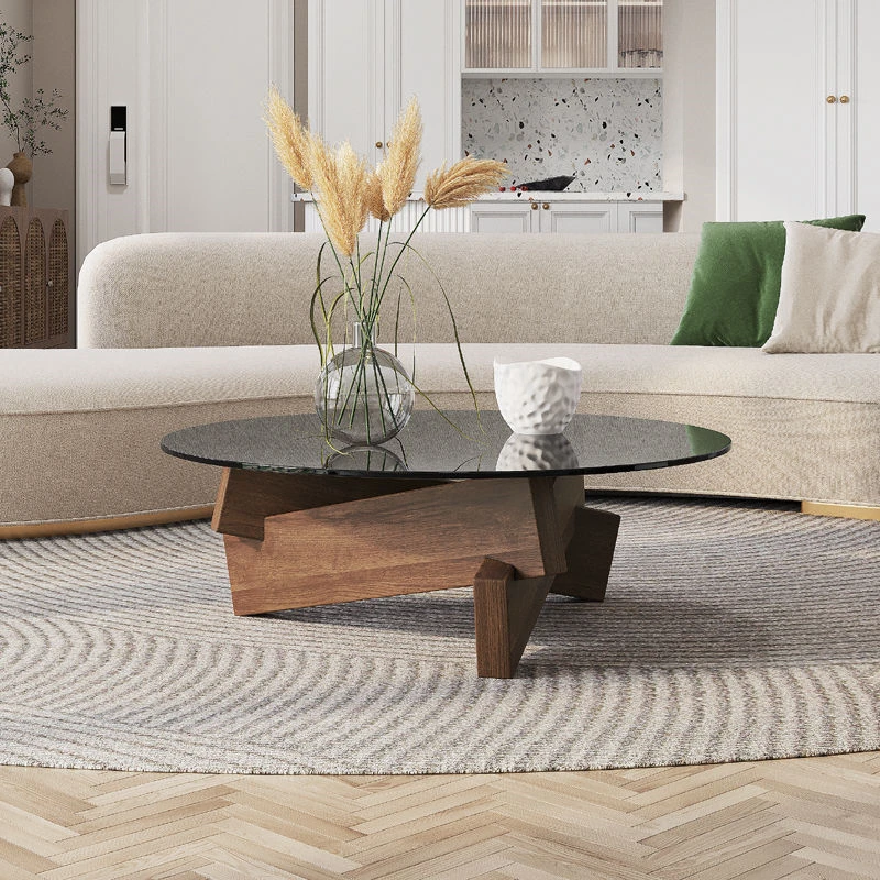 Dark Wood Round Coffee Tables