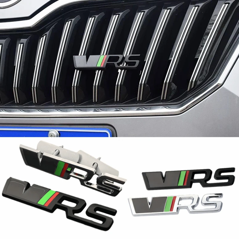 Car Front Grille Emblem Stickers VRS Logo For Skoda 2 A7 Tour RS ...