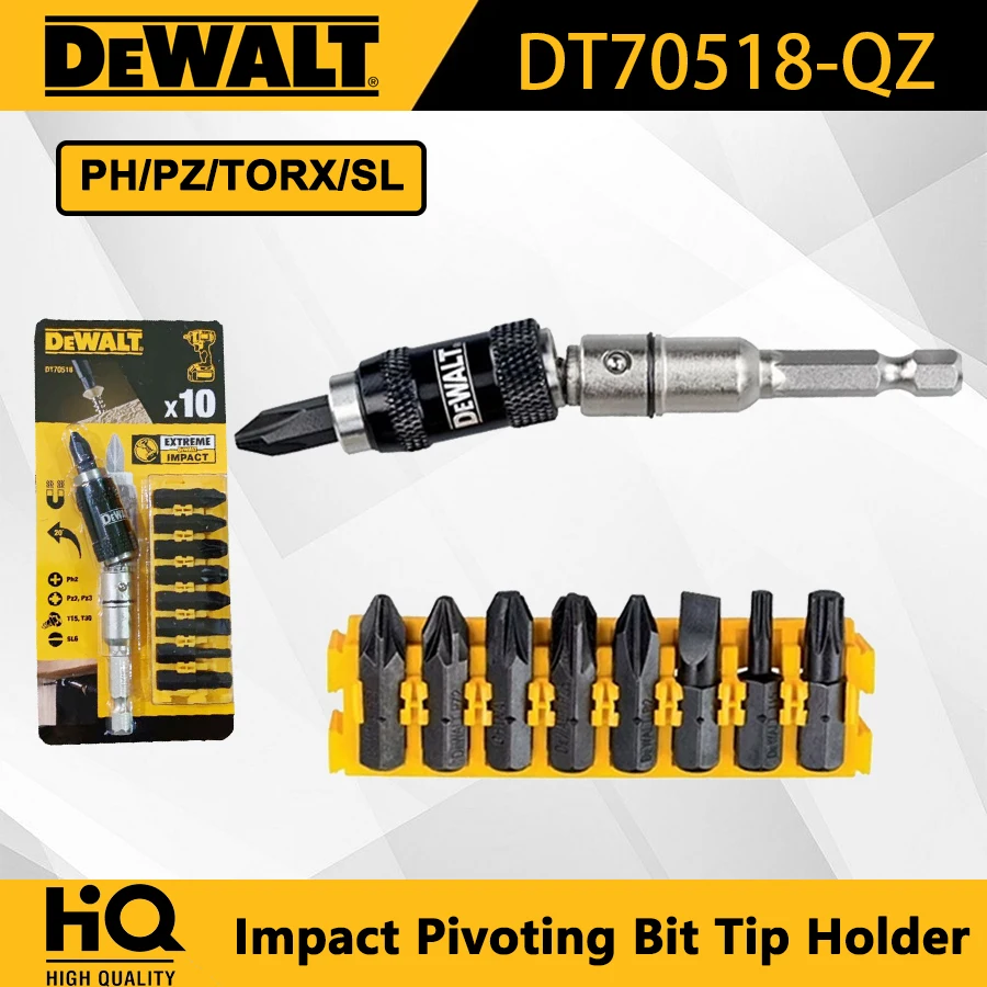 DEWALT-Extreme-Impact-Pivoting-Bit-Tip-Holder-1-4-with-Bit-Set-Hex ...