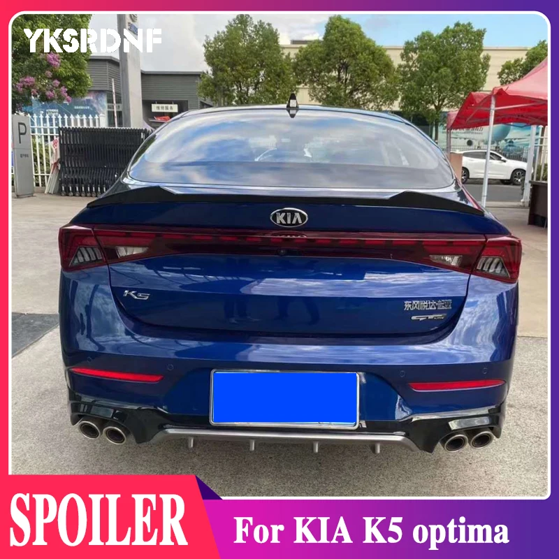 기아 K5 옵티마 2020 2021 스포일러, 하이 ABS 플라스틱 광택 블랙 리어 트렁크 부트 립 스포일러, 자동차 테일 윙 장식, V 스타일|스포일러 & 날개 ...