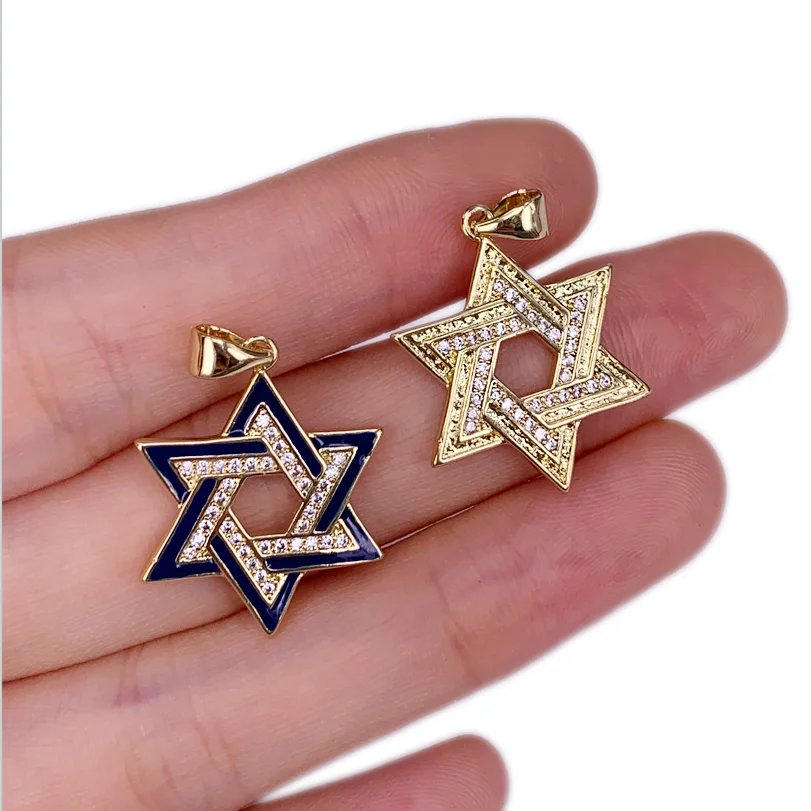 Colgante de collar con colgante de Estrella de David, joyería fina de ...