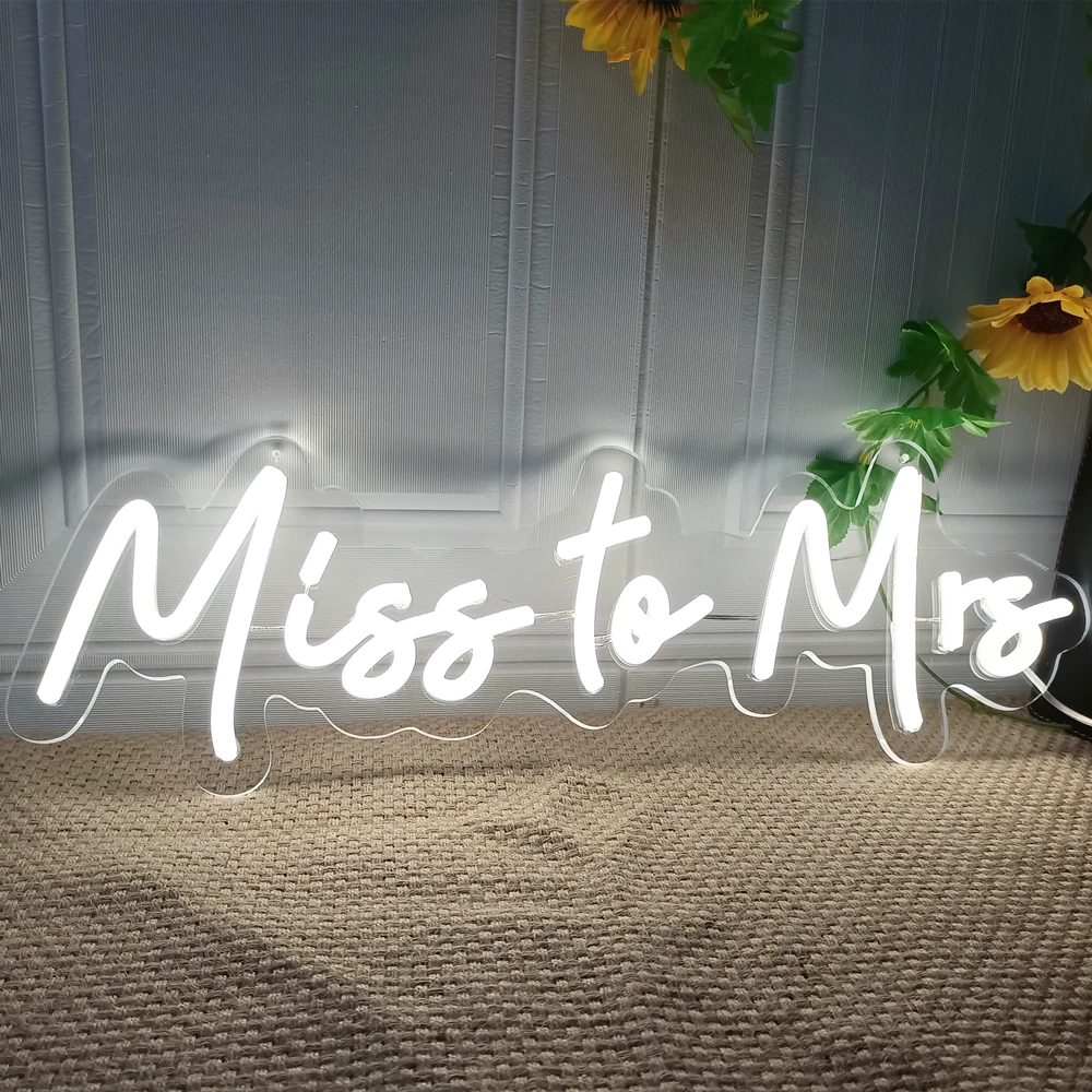 Miss-to-Mrs-LED-Neon-Sign-Wedding-Celebration-Decor-Lights-Art-Wall ...
