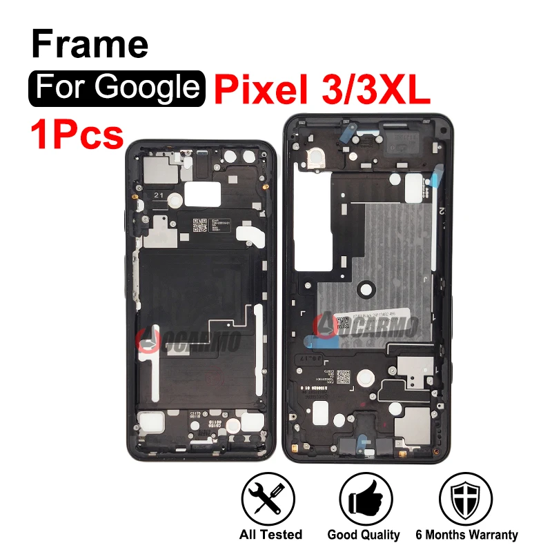 For Google Pixel 3 XL 3xl Middle Frame + Back Cover Plate Housing Frame ...