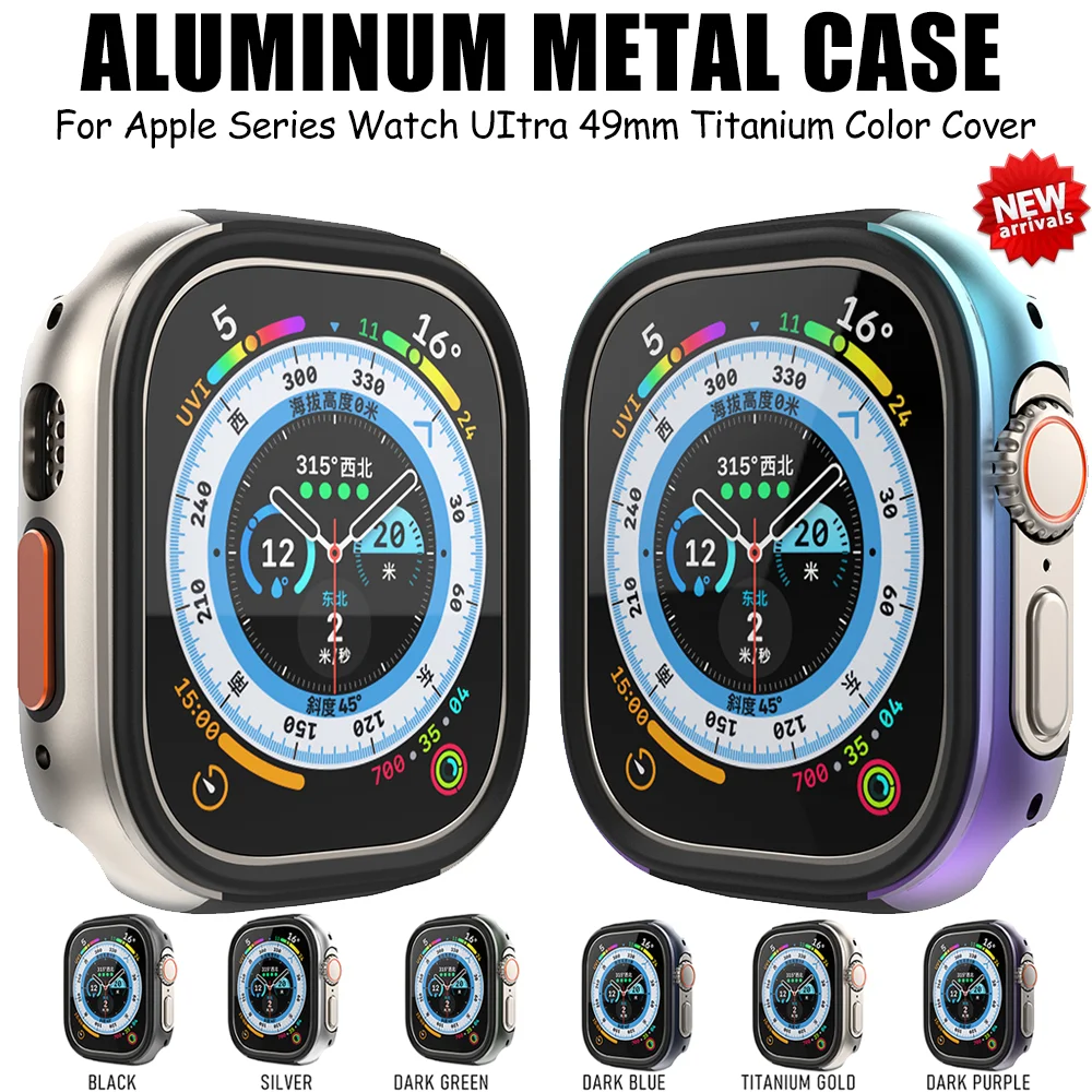 Aluminum Metal Case For Apple Watch Ultra 49mm Bumper Cover iWatch ...