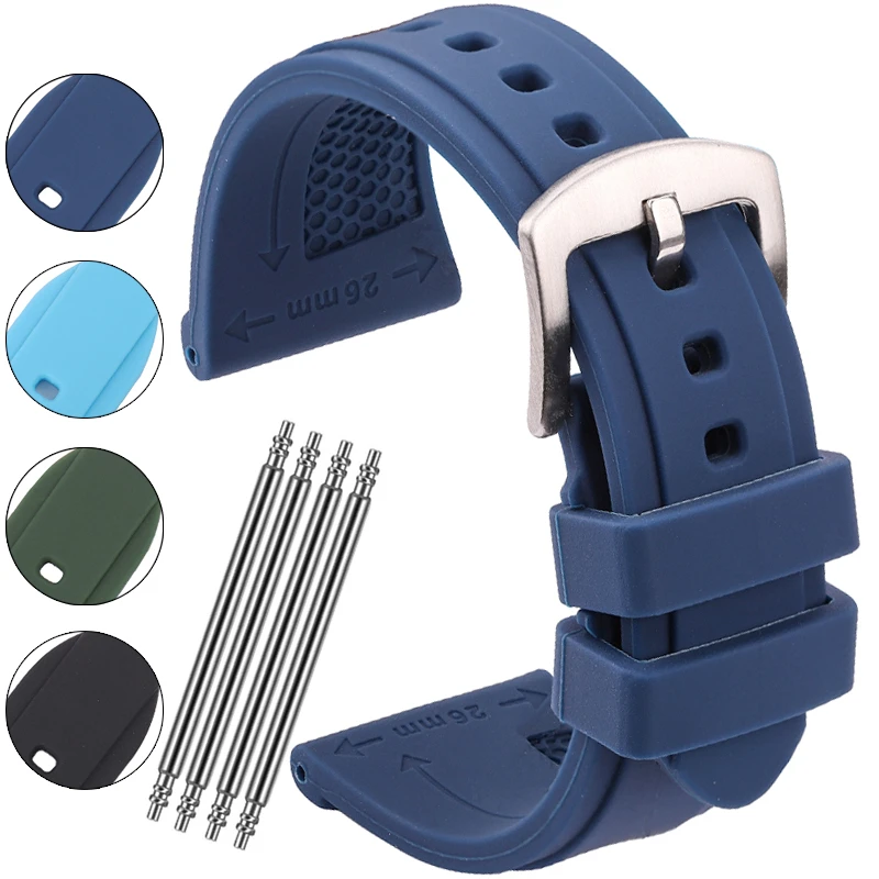 22mm Silicone Rubber Watch Band | 22mm Silicone Watch Strap Women ...