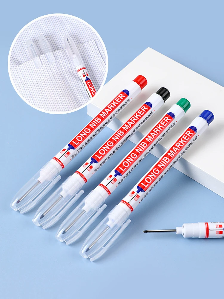 6PCS Mix Ste A - stylos marqueurs à tête longue, rouge-noir-blanc, pour ...