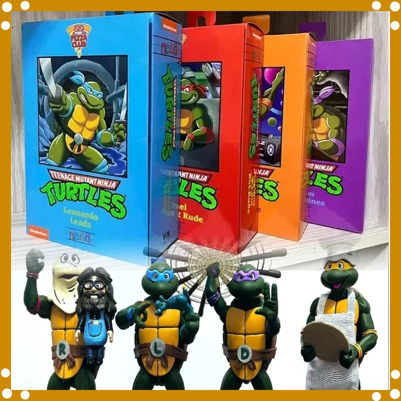 NECA-Turtles-Figures-Pizza-Club-Leonardo-Leads-Tmnt-Turtles-SHF-Ninja ...