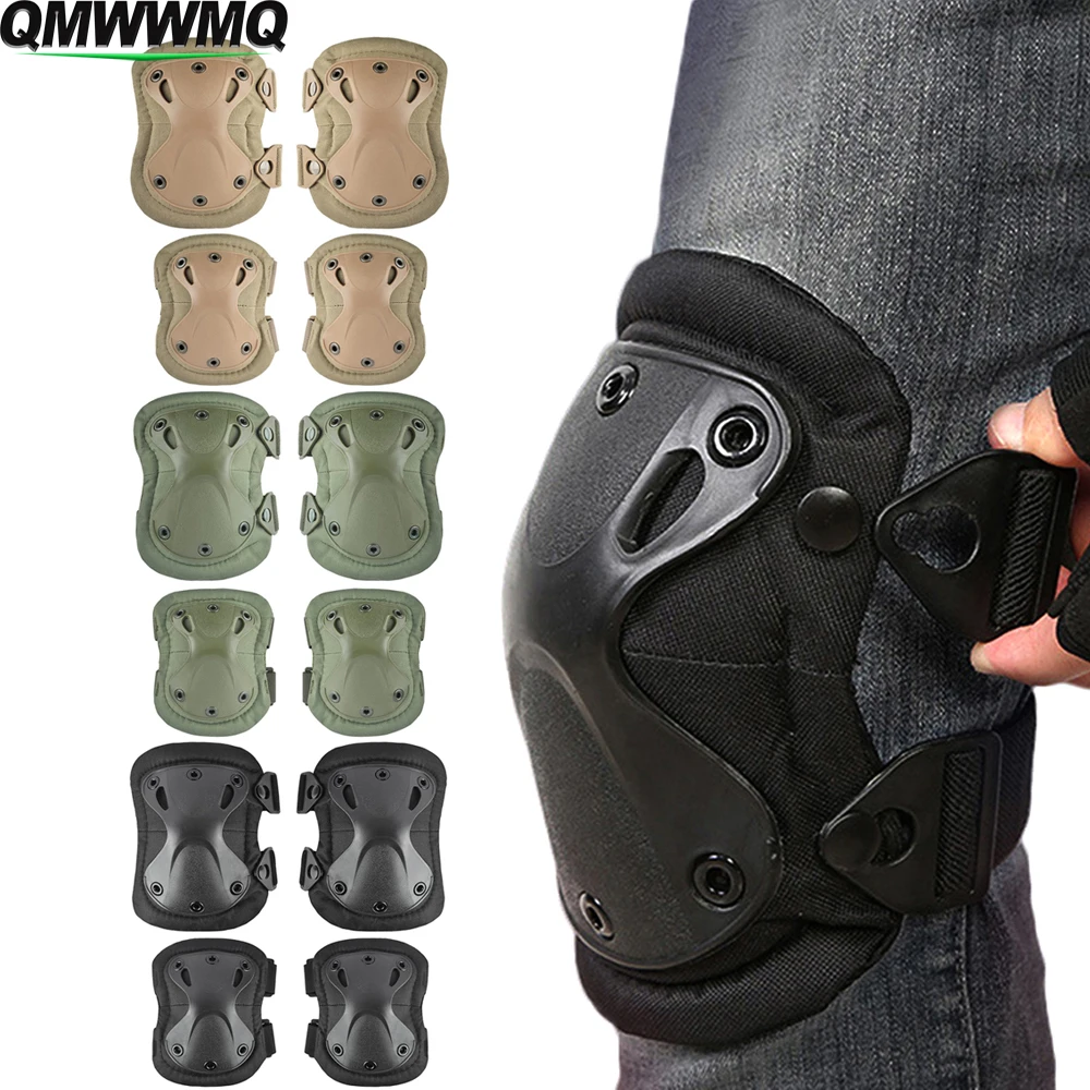 4Pcs/Set Tactical Combat Knee & Elbow Protective Pads Set for Outdoor ...
