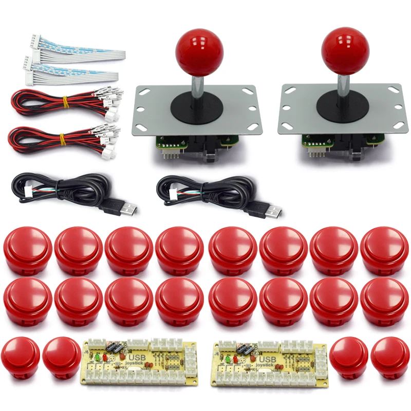 Arcade-Joystick-2-Player-Zero-Delay-Kit-Copy-SANWA-8-Way-Joystick-30mm ...
