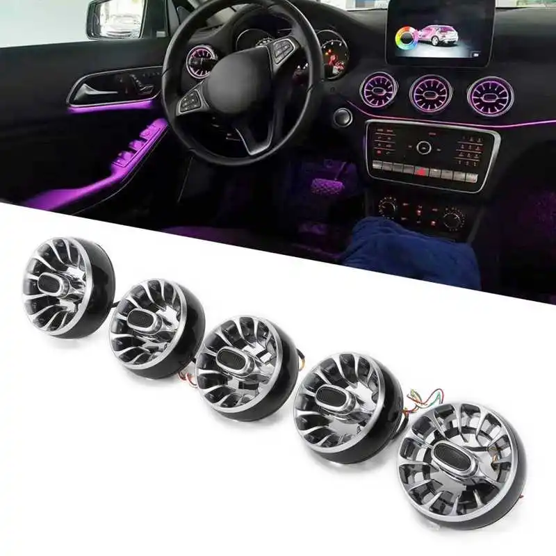5pcs-12-Color-Car-Front-LED-Turbine-Turbo-Air-Vent-Ambient-Light-Fit ...