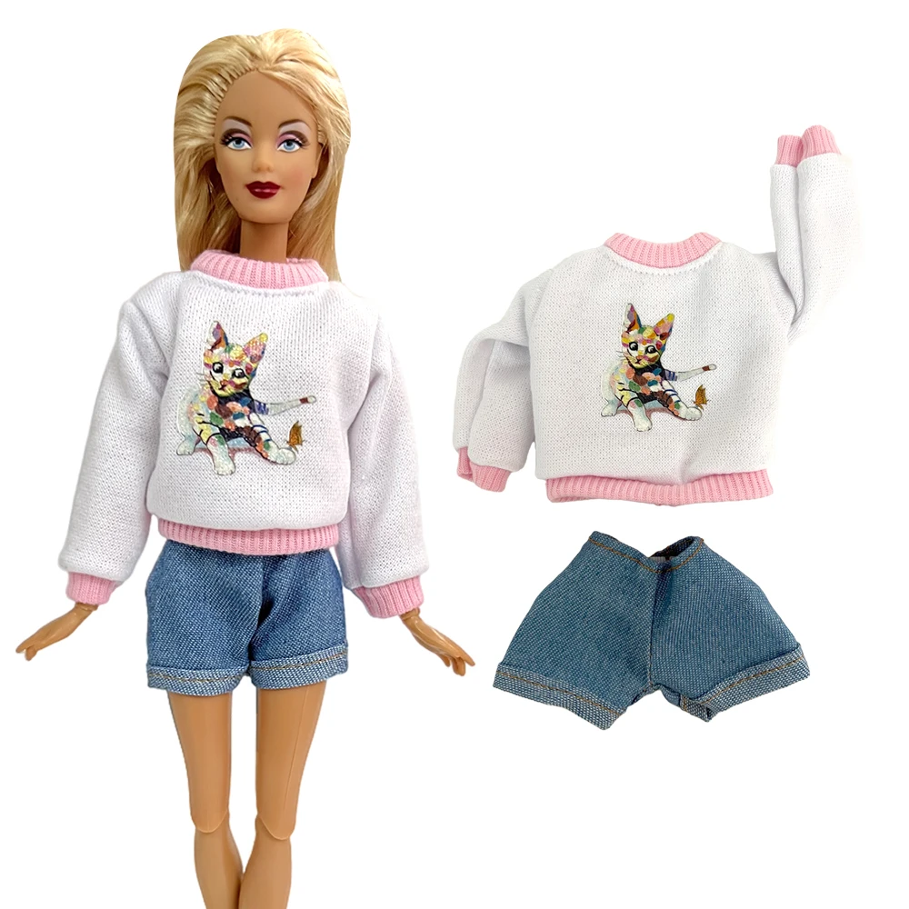 1-Set-Outfits-White-Clothes-for-Barbie-Doll-Jeans-Pants-Princess ...