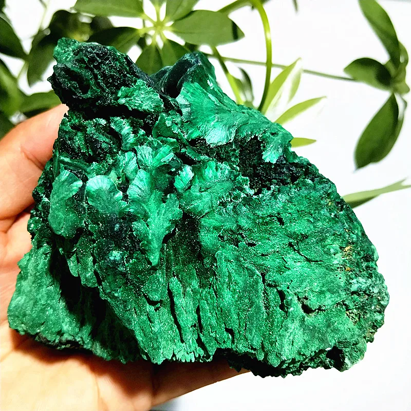Natural Raw Stones Malachite Velvet Mineral Specimen Home Furnishing ...