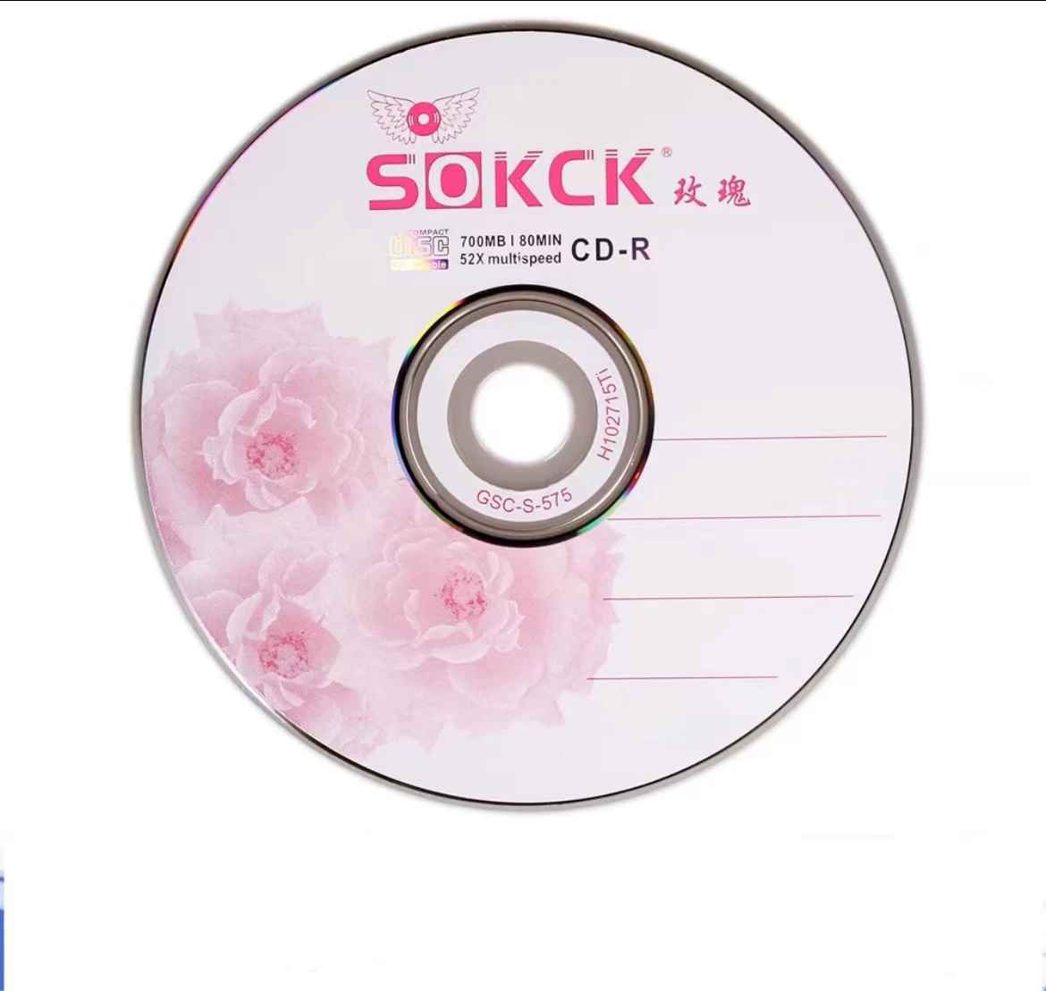 Wholesale 25 Pcs A+ Three Pink Flower 52x 700MB Blank CD R Discs ...