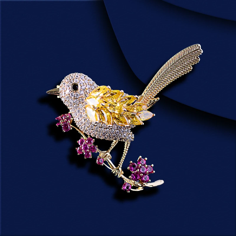 SUYU Intelligent Happy Color Magpie Brooch Inlaid With Cubic Zirconia ...
