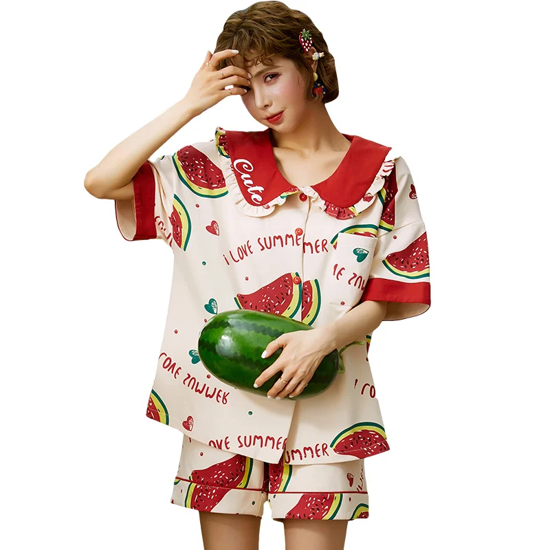 Big Size Women Home Wear Lounge Clothes Pajamas Sets 100% Cotton ...