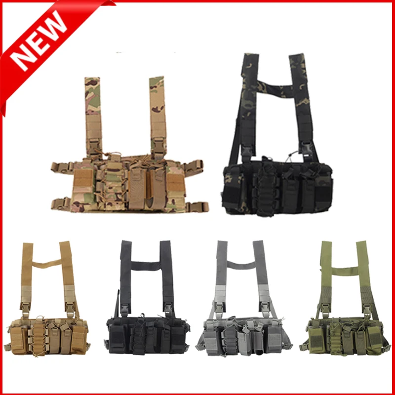 Tactical-Chest-Rig-Bag-Radio-Harness-Front-Pouch-Holster-Military-Vest ...