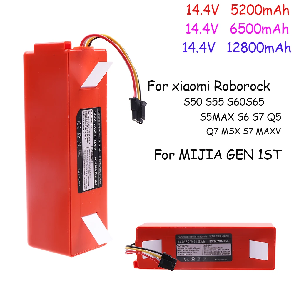 New 14.4V 5200mAh Li-ion Battery Replacement for XIAOMI ROBOROCK Vacuum ...