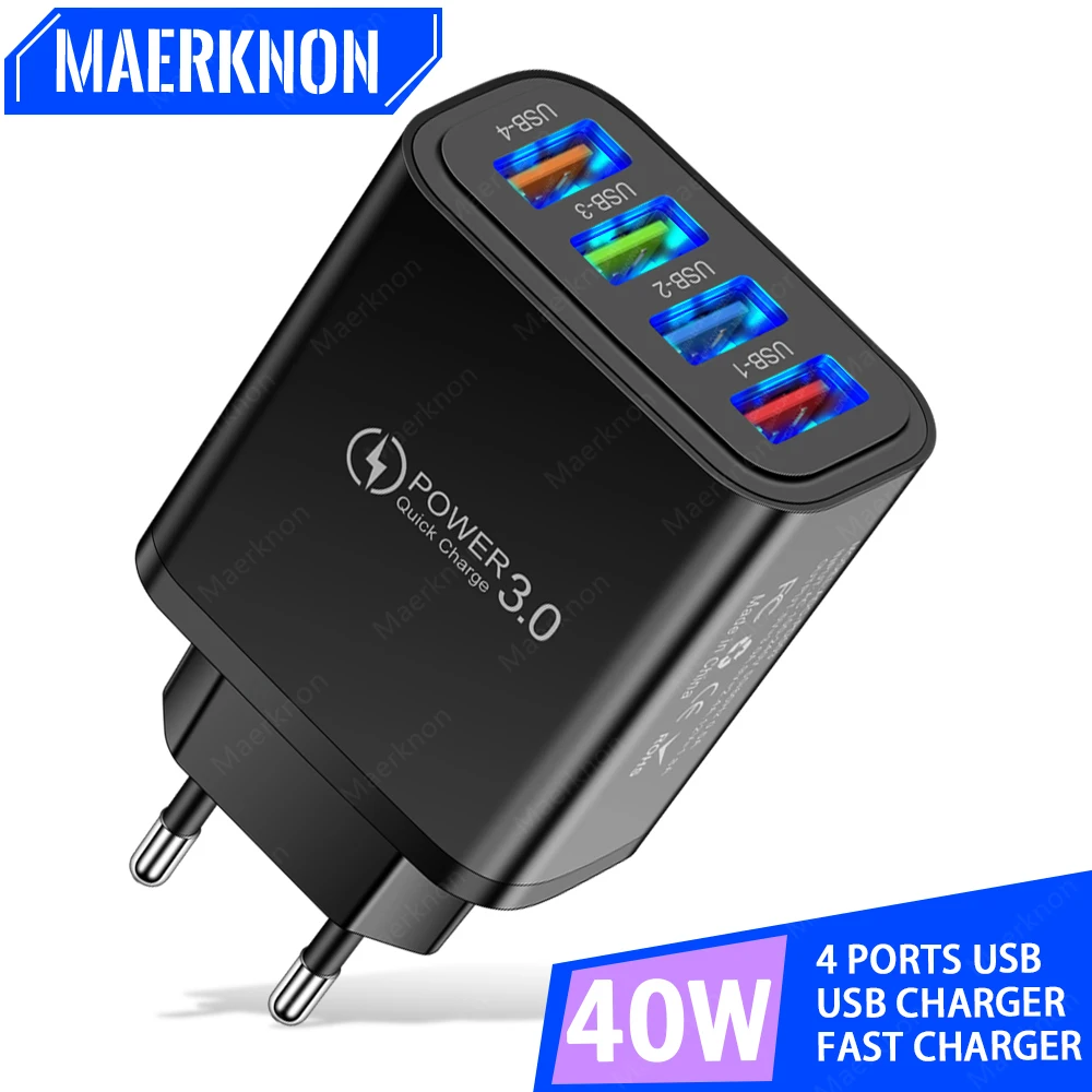 3-1A-4-Ports-USB-Charger-Quick-Charge-3-0-USB-Fast-Wall-Charger-For ...
