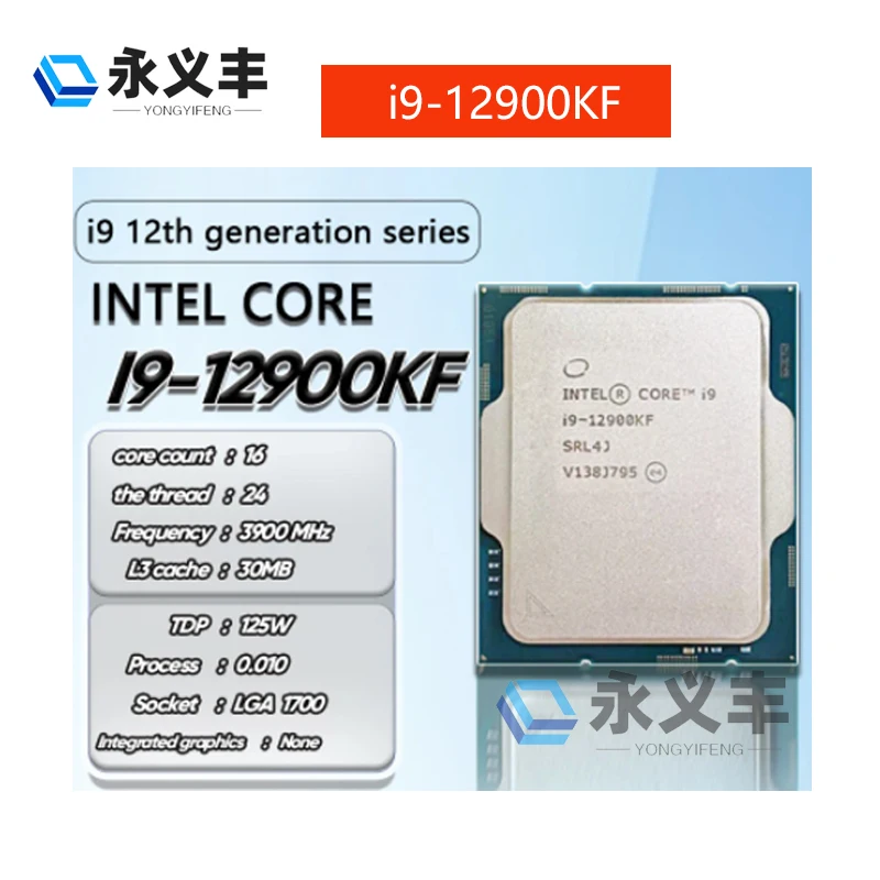 Intel core i9 12900kf i9 12900KF i912900kf 12900kf processador cpu novo 3.4 ghz16 núcleo 24 ...