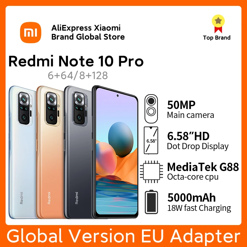 Global-Version-Xiaomi-Redmi-Note-10-Pro-6-64-128-8-128-Smartphone-108MP ...