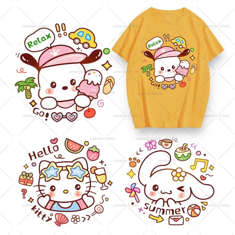 Cute Cinnamoroll Iron on Patches for Clothes Heat Transfers Sanrio ...