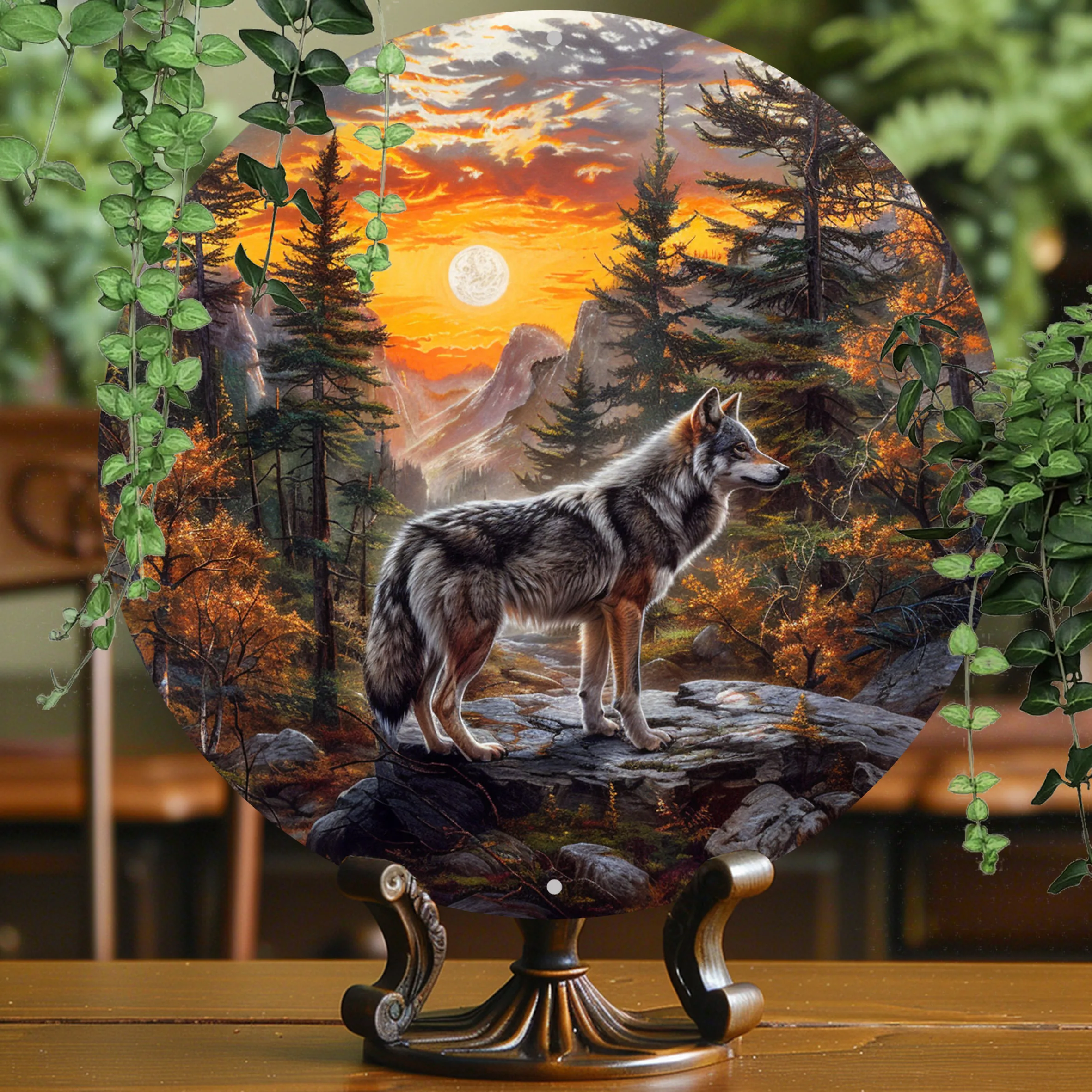 Wolf Themed Aluminum Decorative Sign - Vintage Style, Weatherproof ...