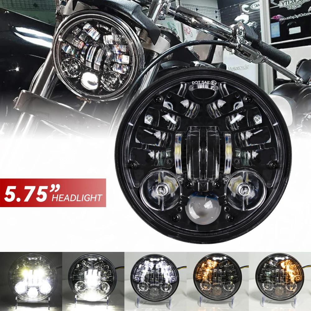 1pc 5-3/4 5.75 inch LED Headlight For Harley Davidson Dyna Street Bob ...