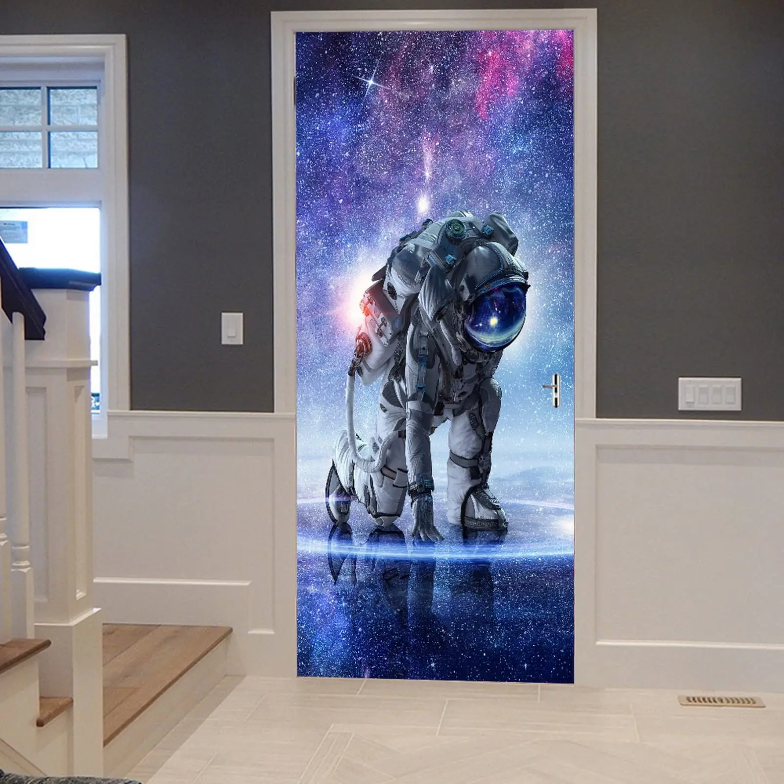 Astronaut-door-stickers-Wallpaper-Mysterious-outer-space-door-murals ...