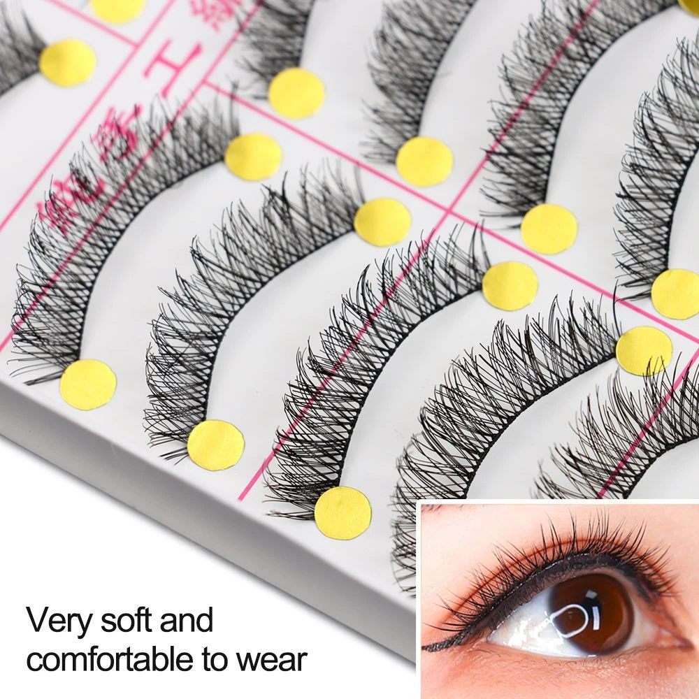 10pairs 12mm Voluminous Magnetic Eyelash Handmade Reusable Soft Natural ...