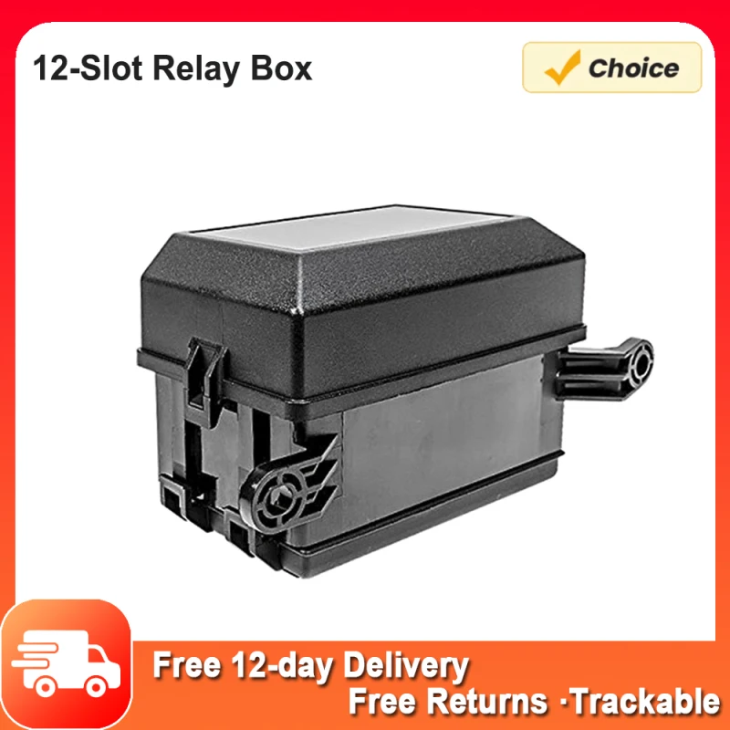 12-Slot-Relay-Box-6-Relays-6-ATC-ATO-Standard-Fuses-Holder-Block-with ...