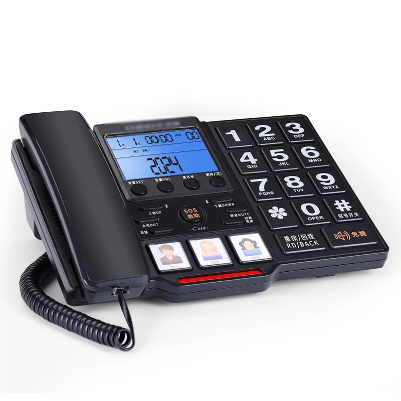 Big-Button-Corded-Phone-Picture-Care-Landline-for-Seniors-with-Voice ...