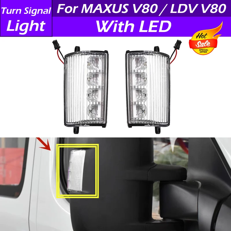 Para MAXUS V80/LDV V80 LED espejo retrovisor lateral de coche luz de ...