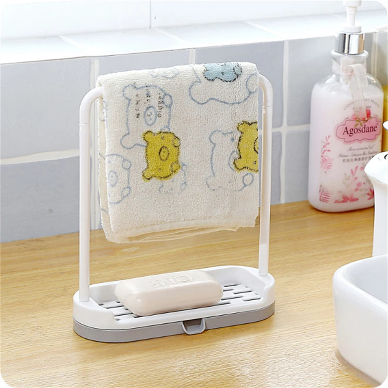 Kitchen-Countertop-Storage-Rack-Rag-Washcloth-Drain-Rack-Free-Punch ...
