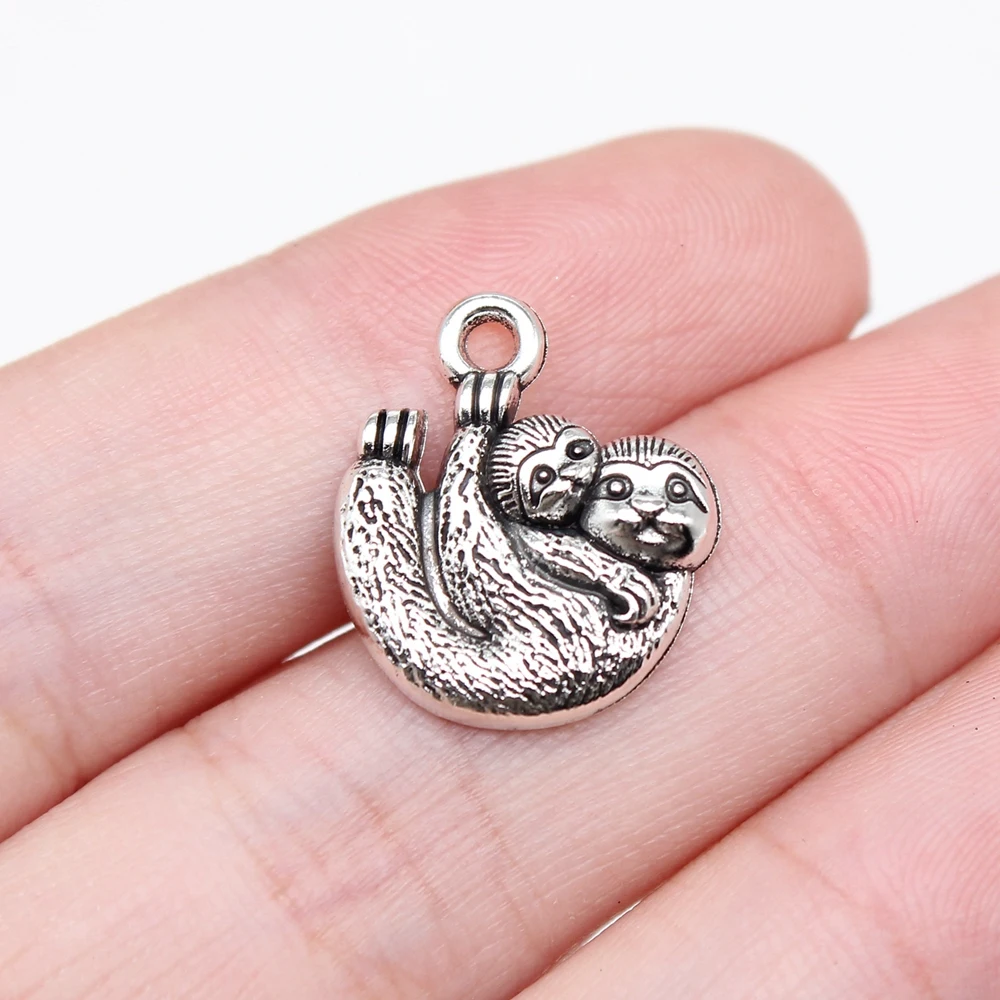 WYSIWYG-20pcs-18x15mm-Antique-Silver-Color-Sloth-Charms-For-Jewelry ...