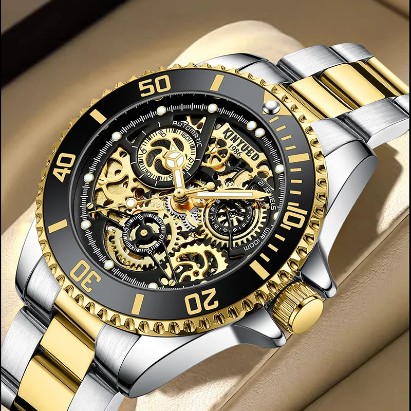 Kinyued-Men-Mechanical-Automatic-Wristwatches-30m-Waterproof-Hand-Clock ...
