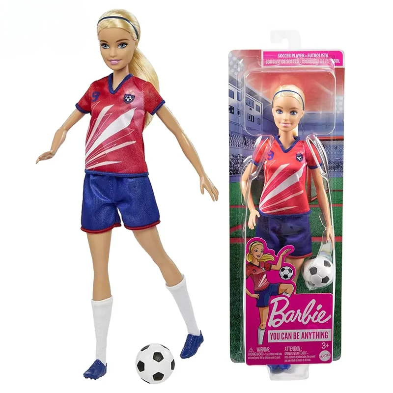 Original Barbie You Can Be Soccer Athletes Fashion Dolls Blonde Uniform ...