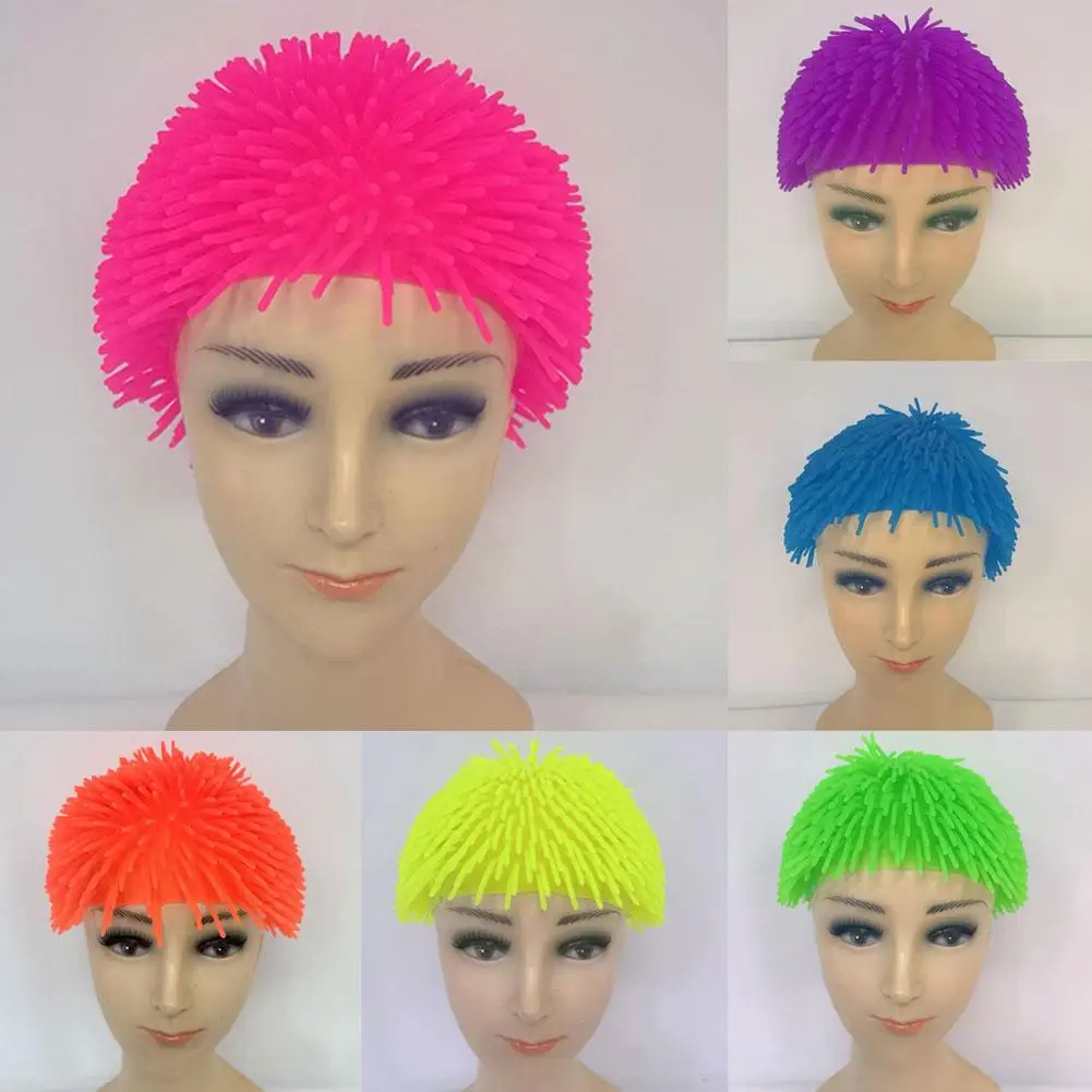 Spiky Ball Prank Hat, Unisex Punk Soft TPR Wig Funny Headwear Halloween ...