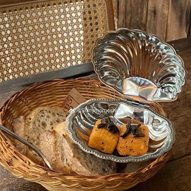 Luxurious French Retro 304 Stainless Steel Food Dish Plate Shell Box ...
