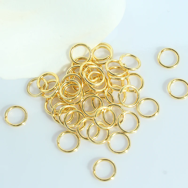 30/60Pcs 4-8mm Connecting Rings For Jewelry 18K/14K Gold Plated Open ...