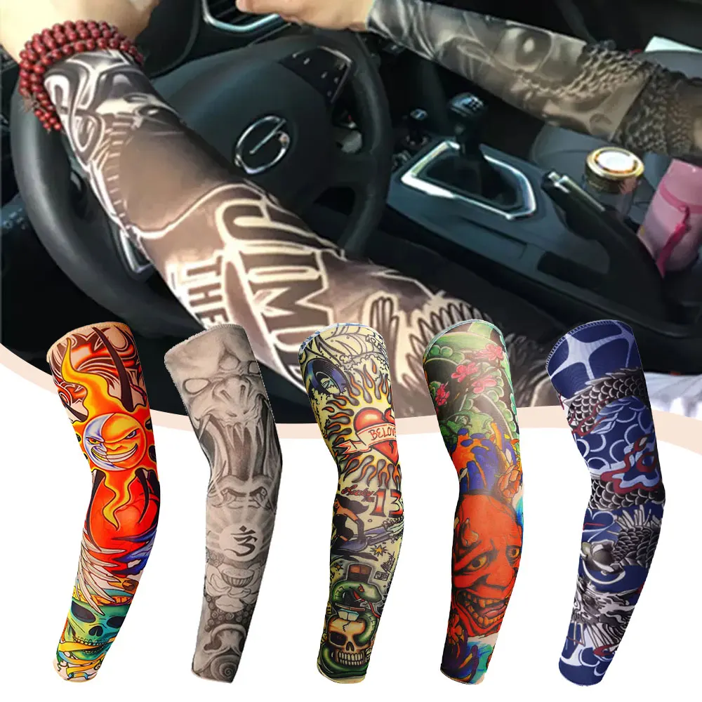 1PC-Breathable-Arm-Sleeve-3D-Tattoo-UV-Protection-Arm-Cover-Cycling-Sun ...