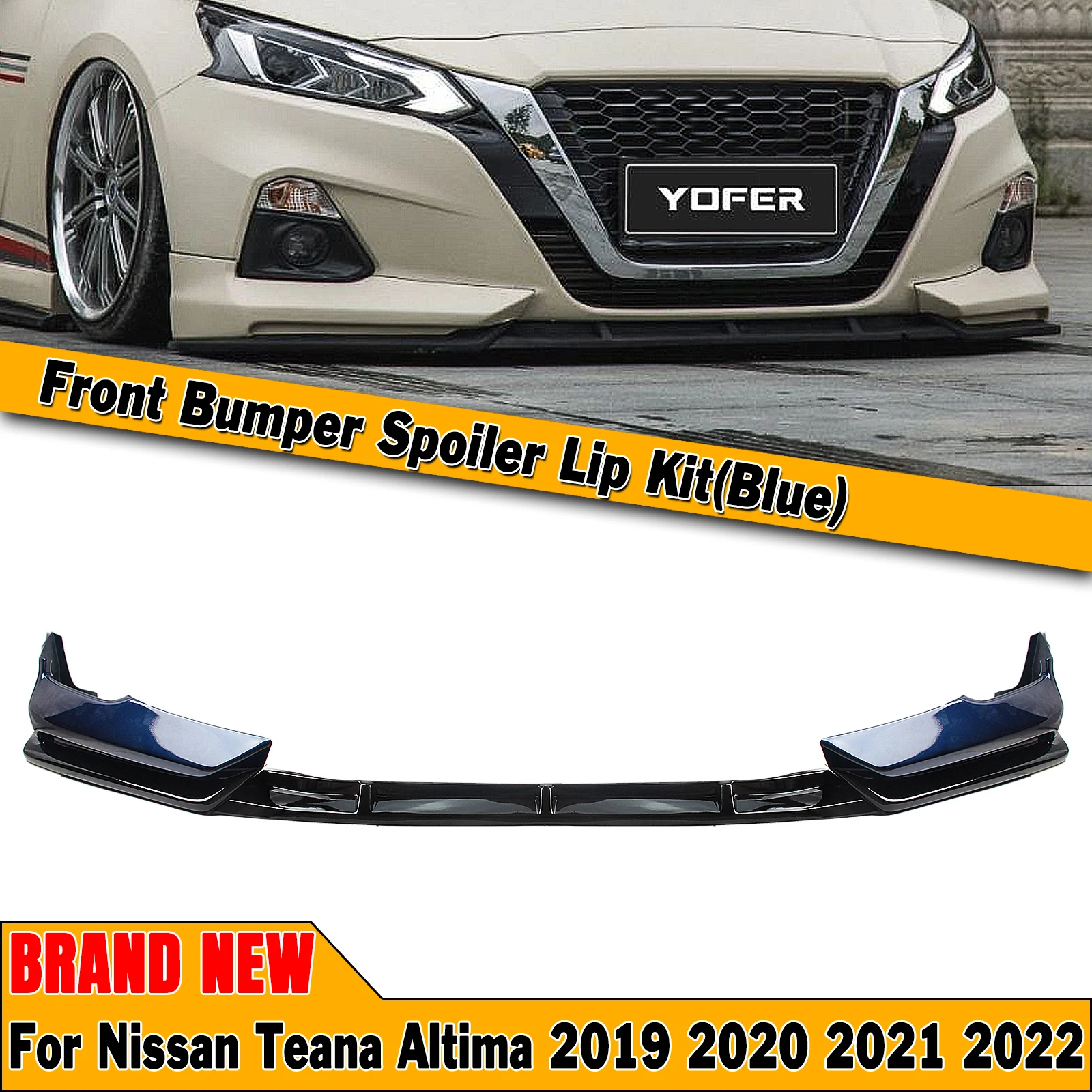 YOFER Front Bumper Spoiler Lip For Nissan Altima 2019 2022 Blue Car ...