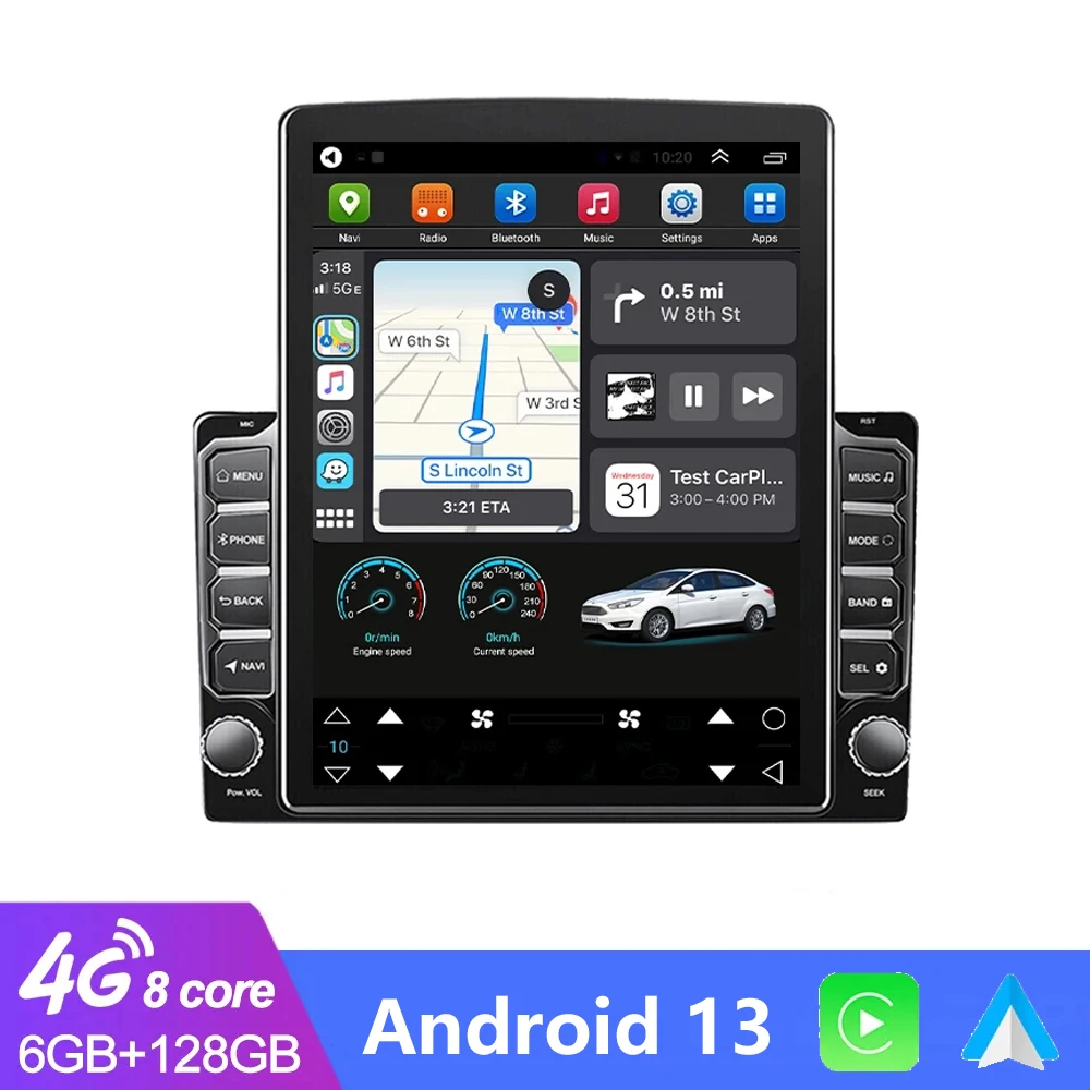 Android-13-Car-Radio-Player-2-Din-Tela-Vertical-Navega-o-V-deo-Multim ...