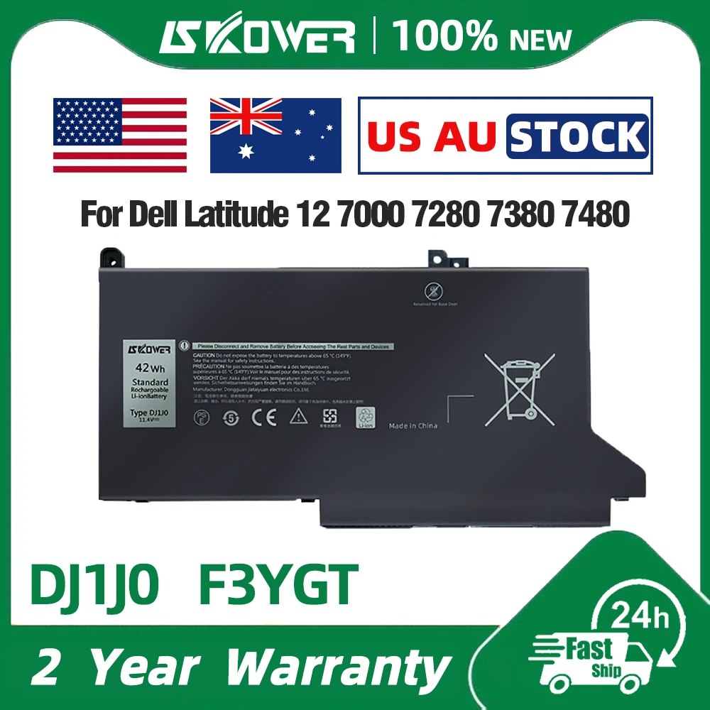 SKOWER F3YGT battery for Dell Latitude 7480 7490 7280 7290 7380 7390 ...
