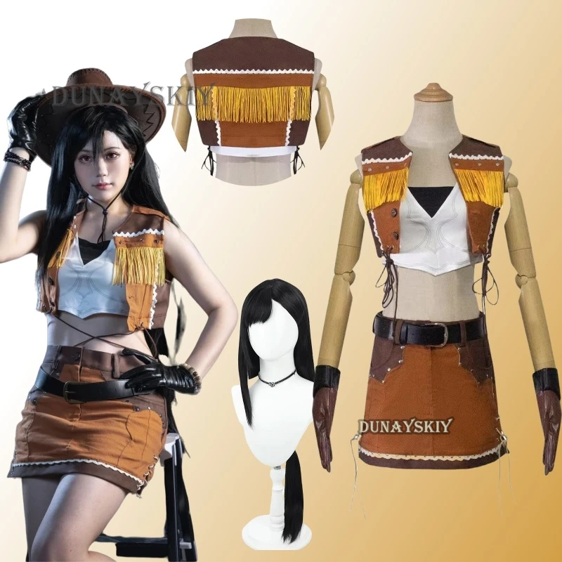 Anime-Game-Cowboy-Tifa-Cosplay-Fantasy-Hat-Game-FF-VII-Costume-Disguise ...
