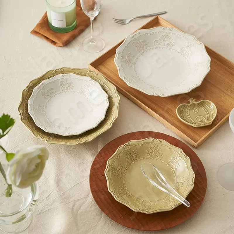 Retro-Dinner-Plate-Nordic-Style-Ceramic-Plates-Tableware-Dish-Steak ...